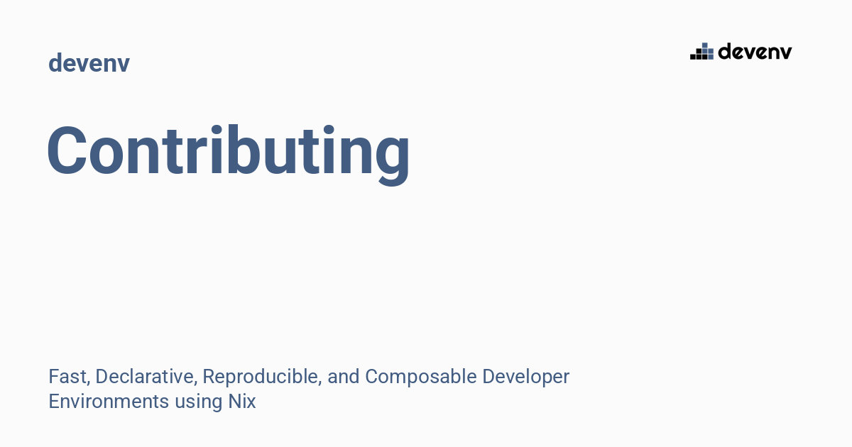 Contributing - devenv