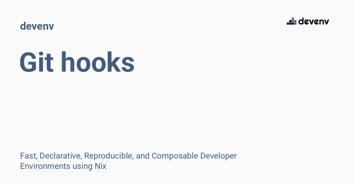 Git hooks - devenv