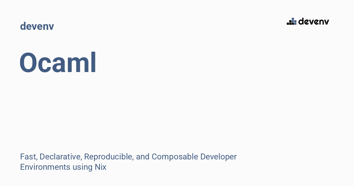 Ocaml - devenv