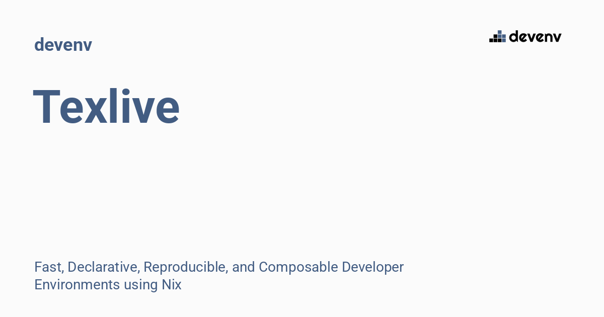 Texlive - devenv