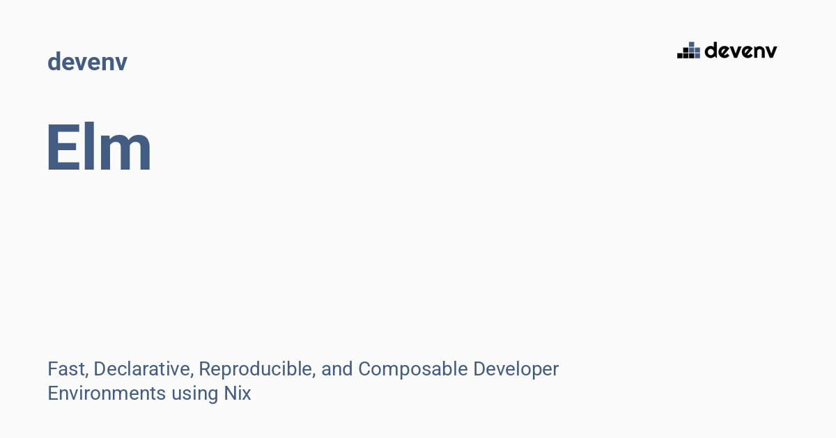Elm - devenv