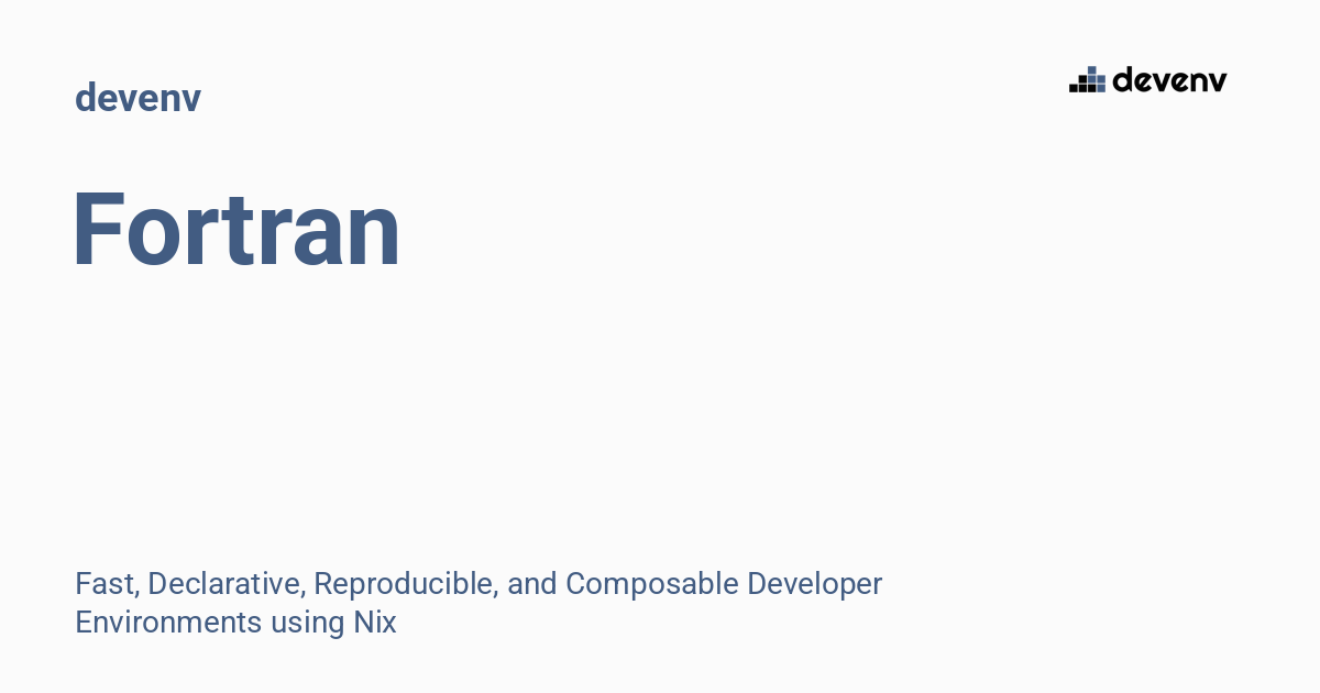 Fortran - devenv