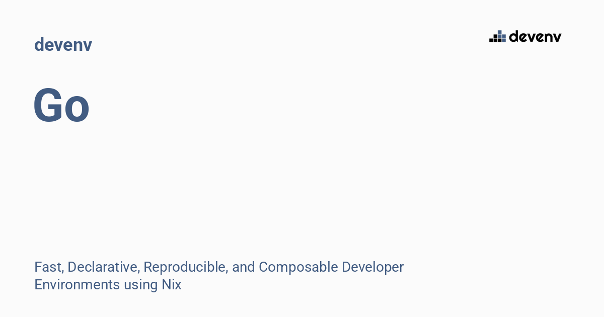 Go - devenv