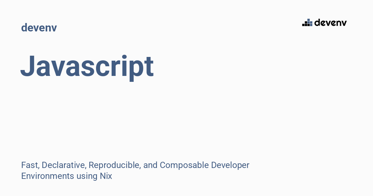 Javascript - devenv
