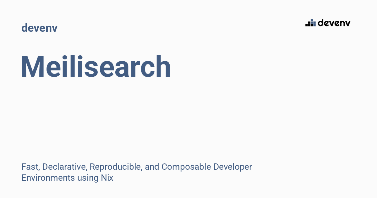 Meilisearch - devenv
