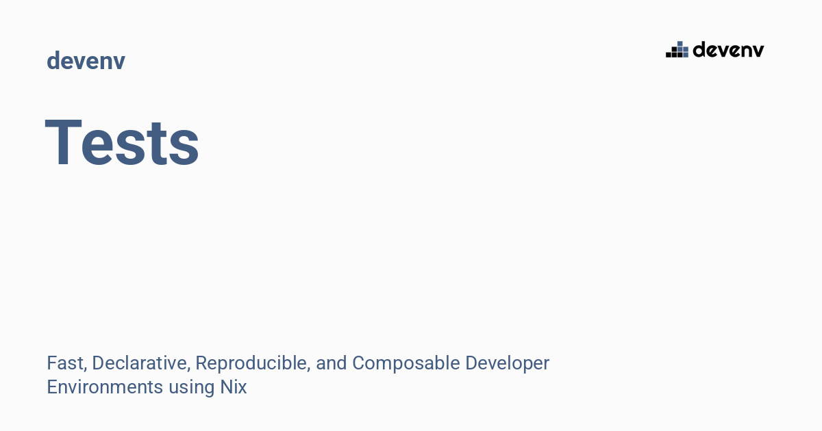 Tests - devenv